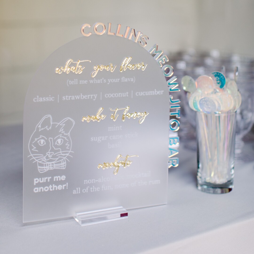 Laser Engraved Acrylic Bar Menu | Signature Drink Menu | Bar Menu ...