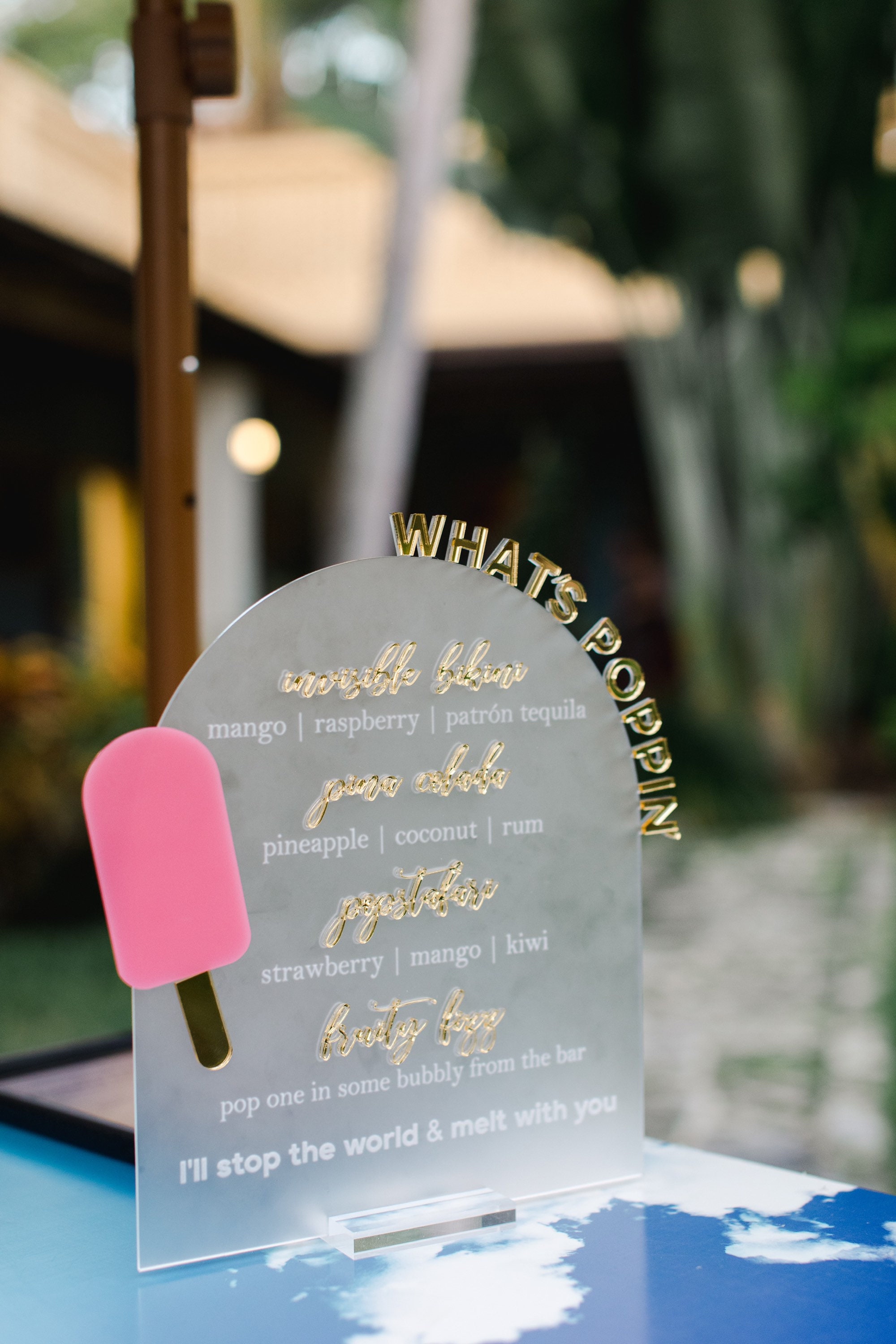 Laser Engraved Acrylic Bar Menu Signature Drink Menu Bar Menu Wedding ...
