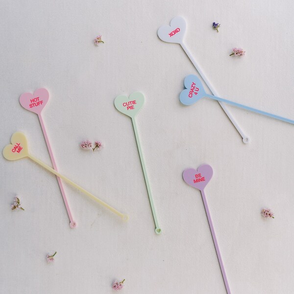Heart Swizzle Sticks - Etsy