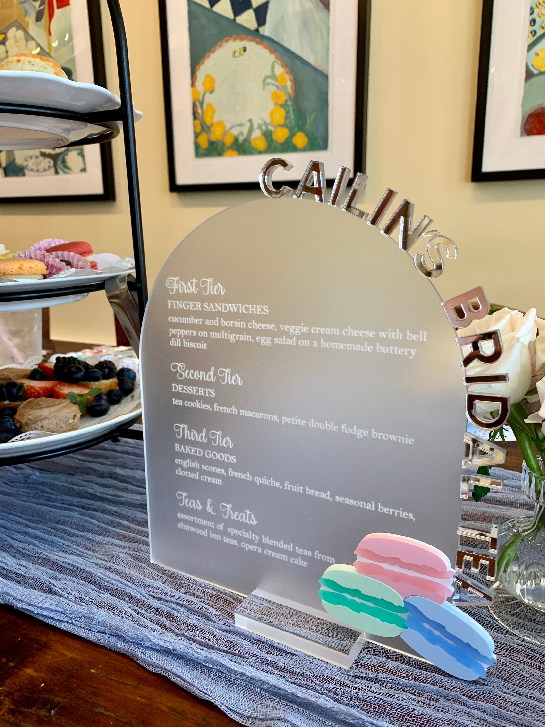 Laser Engraved Acrylic Bar Menu | Signature Drink Menu | Bridal Shower ...