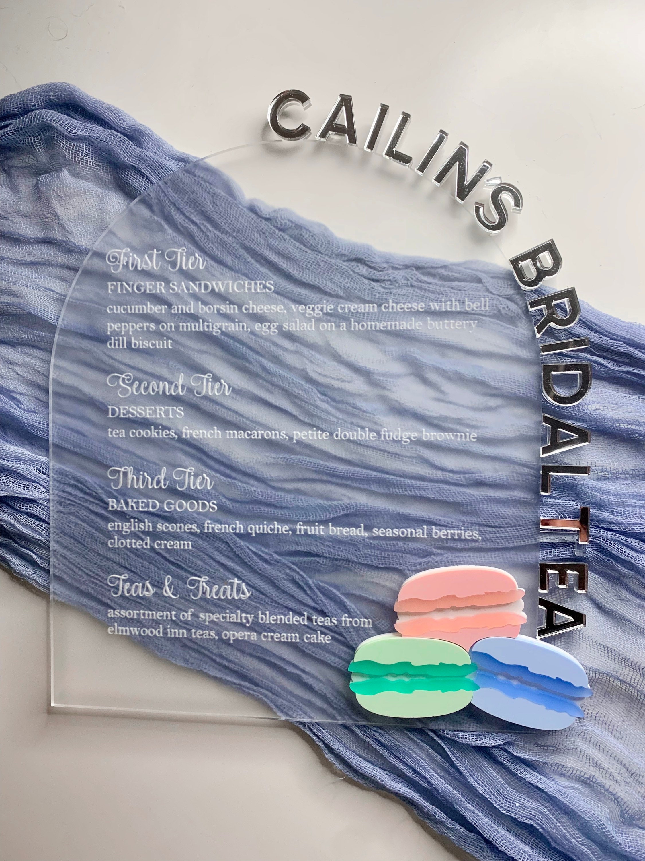 Laser Engraved Acrylic Bar Menu | Signature Drink Menu | Bridal Shower ...