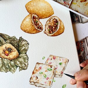 Dim Sum Illustrated Guide Watercolor Hand Illustration Guide to Dim Sum ...