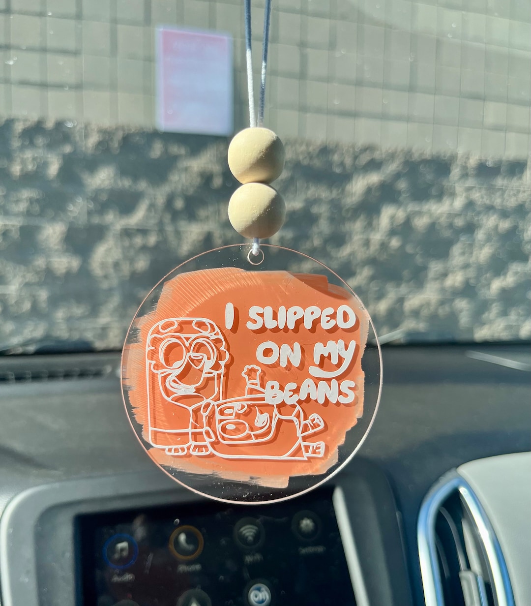 Bluey I Slipped on My Beans Car Mirror Charm - Etsy Australia