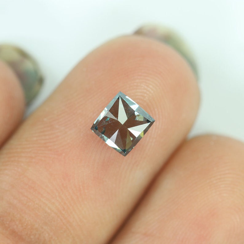 0.71 CT Blue Color Square Cushion Shape Natural Loose Diamond Gifts ...