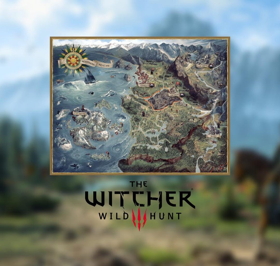 The Witcher 3: Wild Hunt World Map 11 X 14 - Etsy