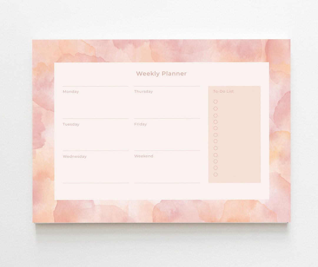 Weekly Planner A4 / 50 Sheets / Notepad / Office / Home Office ...