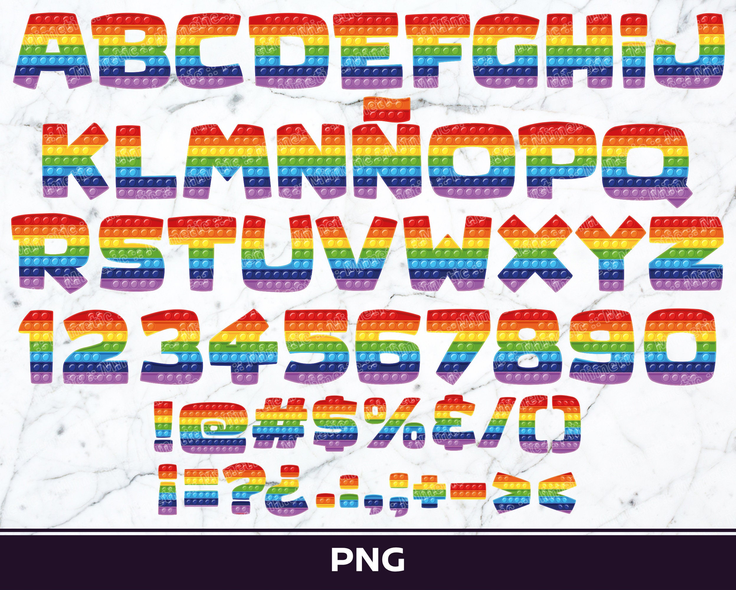 Pop IT PNG Pop It Full Alphabet Pop It Letters and Numbers | Etsy