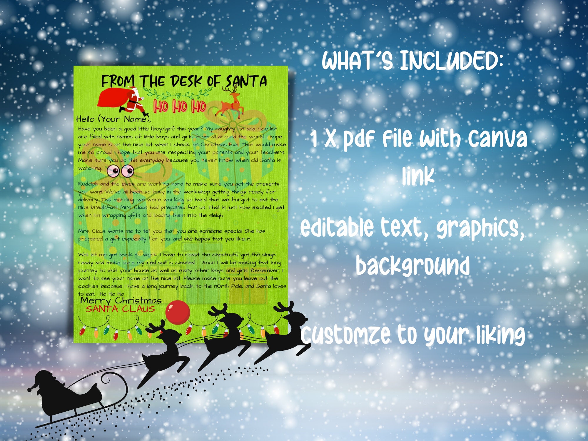 Editable Santa Letter Template Santa Letter Letter From Santa Printable Santa Letter Santa