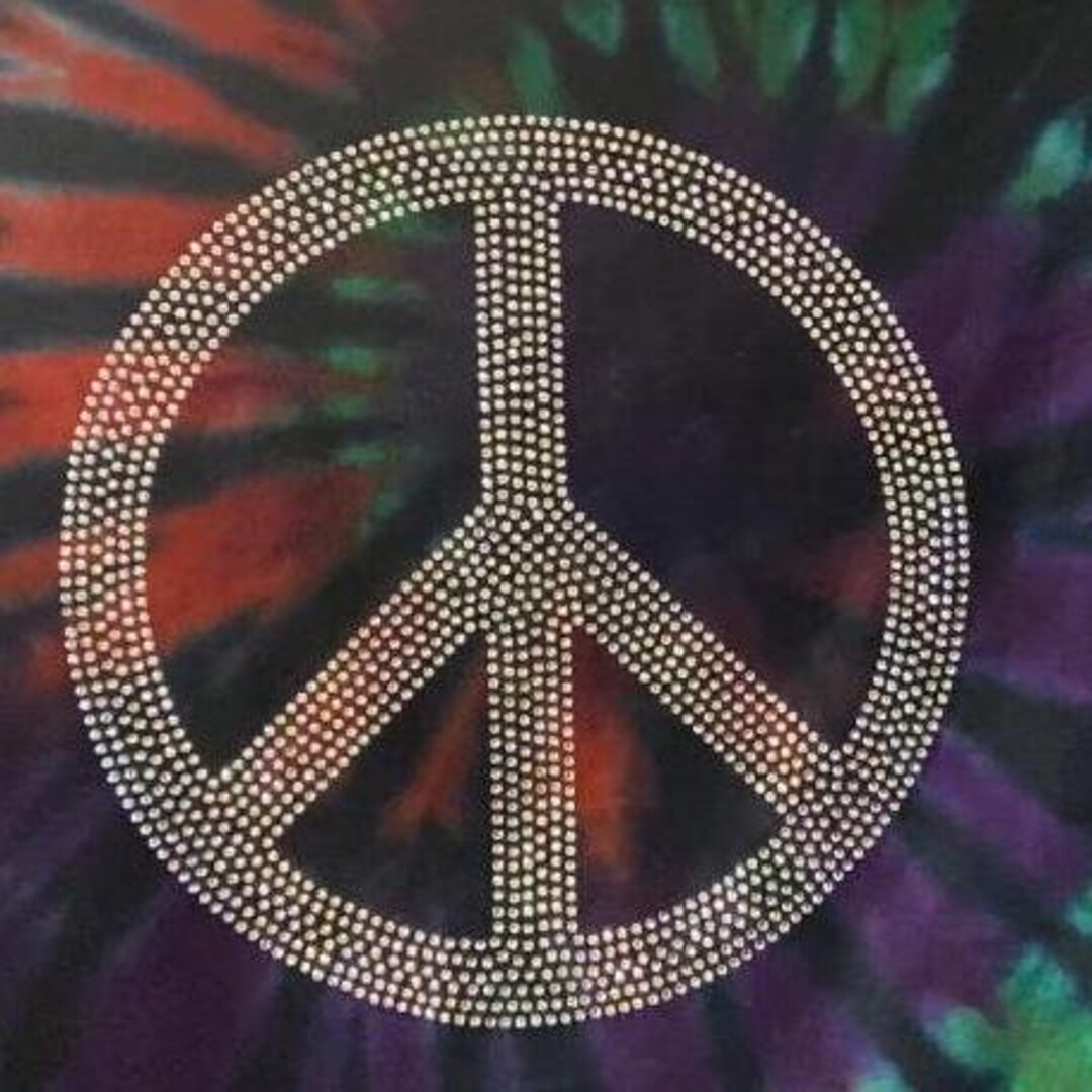 Peace Sign, Rhinestone Design Template, SS10, 9.733w X 9.732h - Etsy