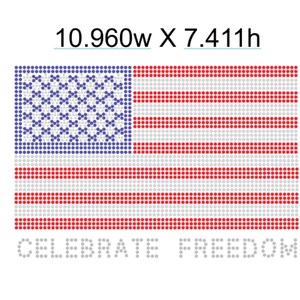 Celebrate Freedom American Flag, Rhinestone Design Template, 10.960w X ...