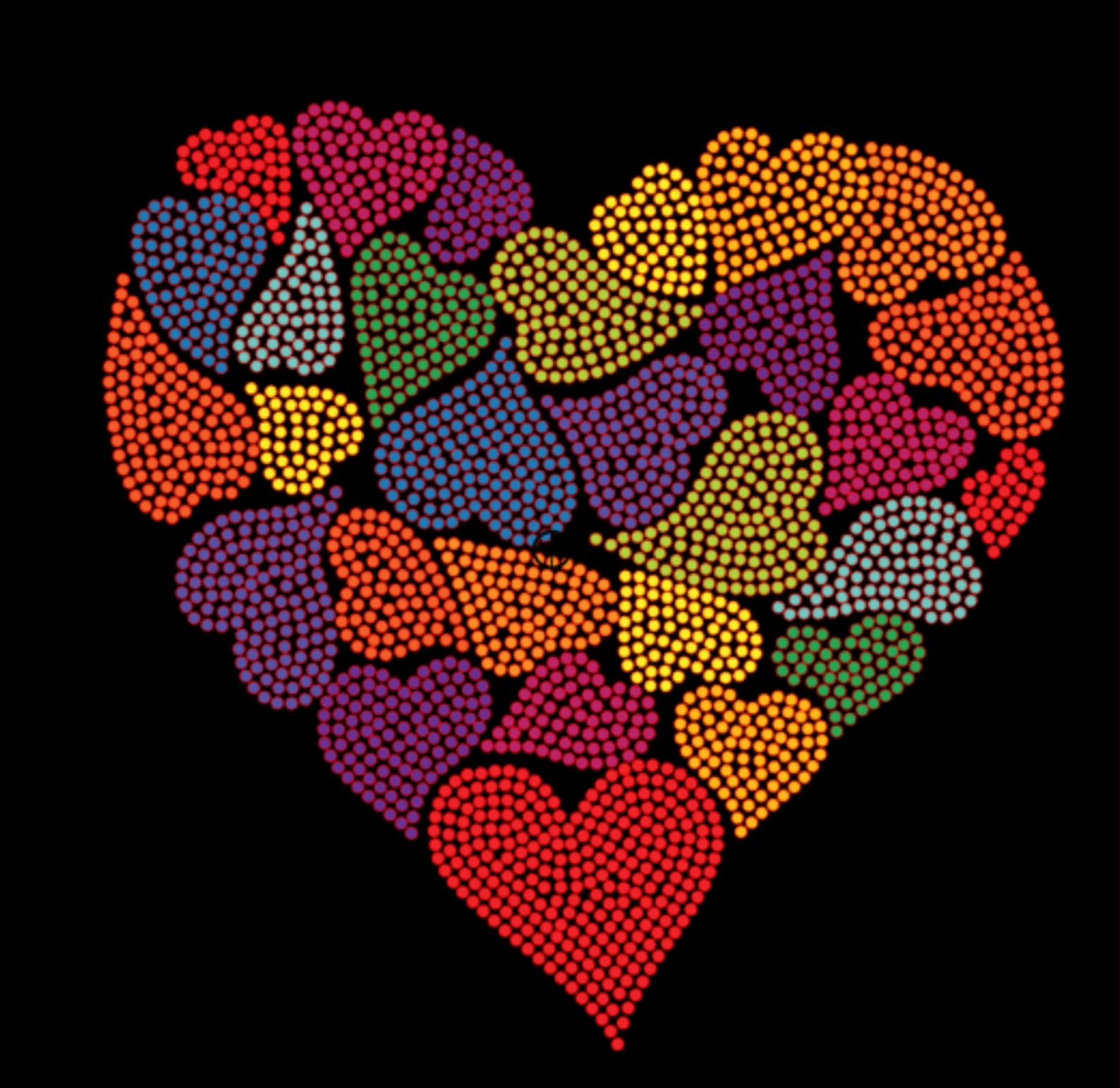 Heart of Hearts, Rhinestone Design Template, SS10, 10.356w X 10.231h - Etsy