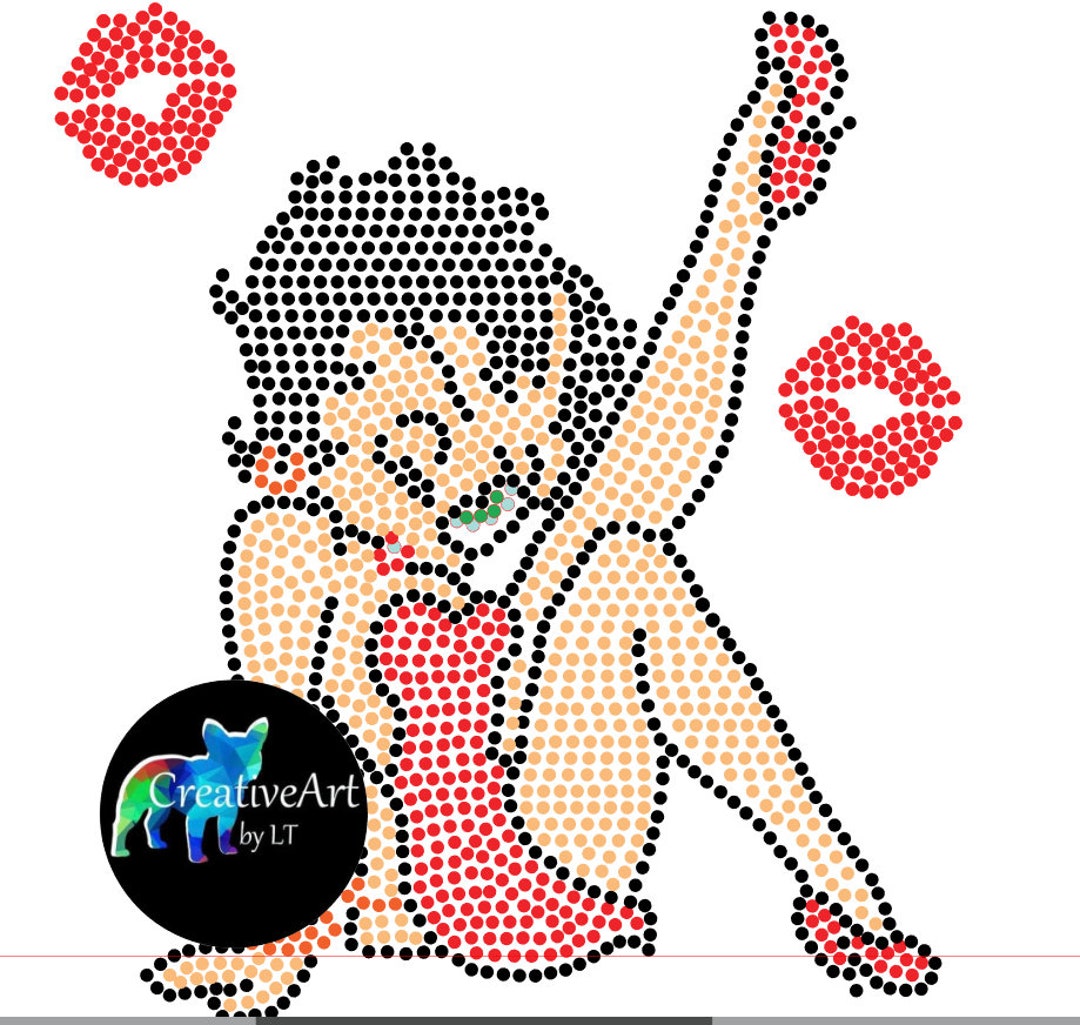 Rhinestone Design Template, BB Sassy Lady, SS10, 9.937x8.826 - Etsy