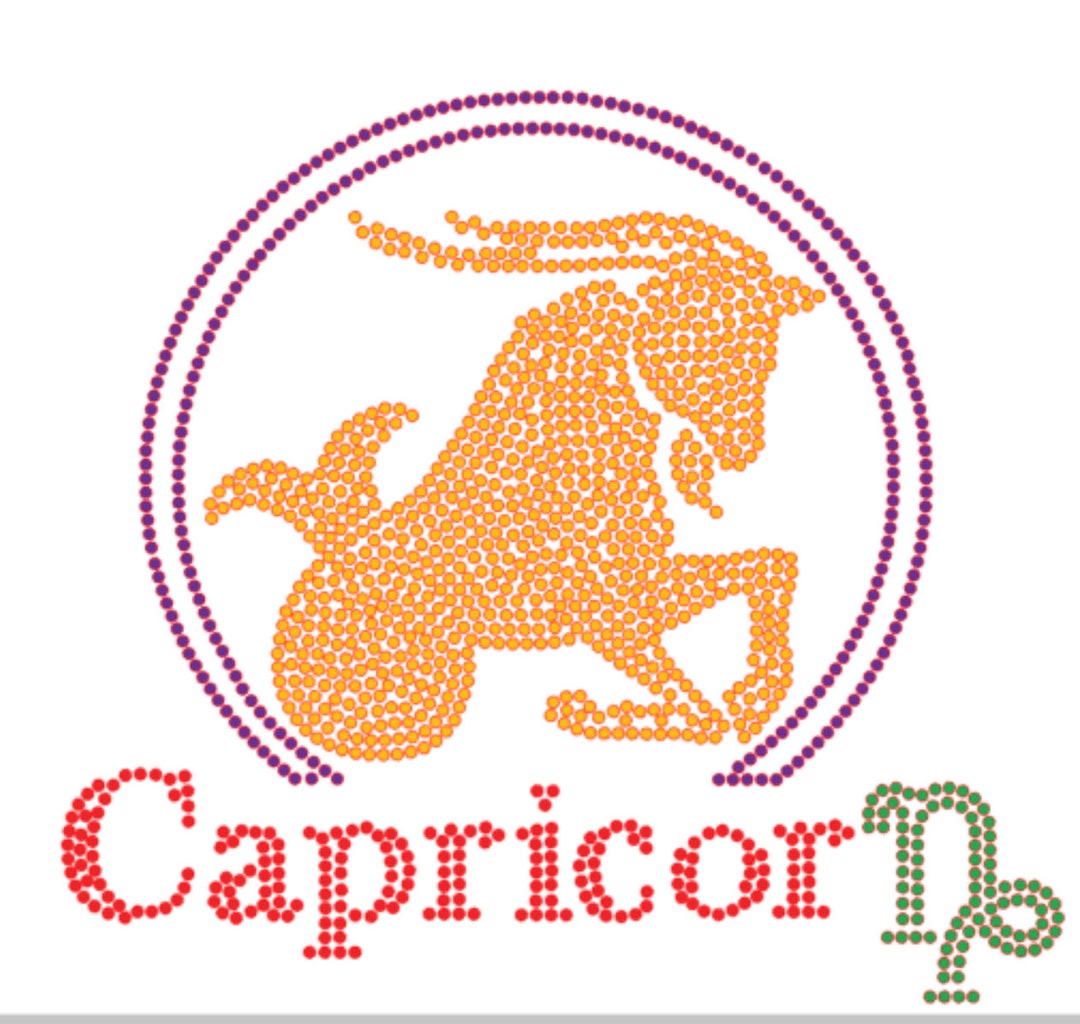 Capricorn, Rhinestone Design Template, SS10, - Etsy