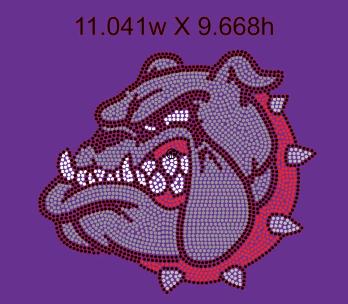 Rhinestone Design Template, Bulldog, SS10. 11.041w X 9.668h - Etsy