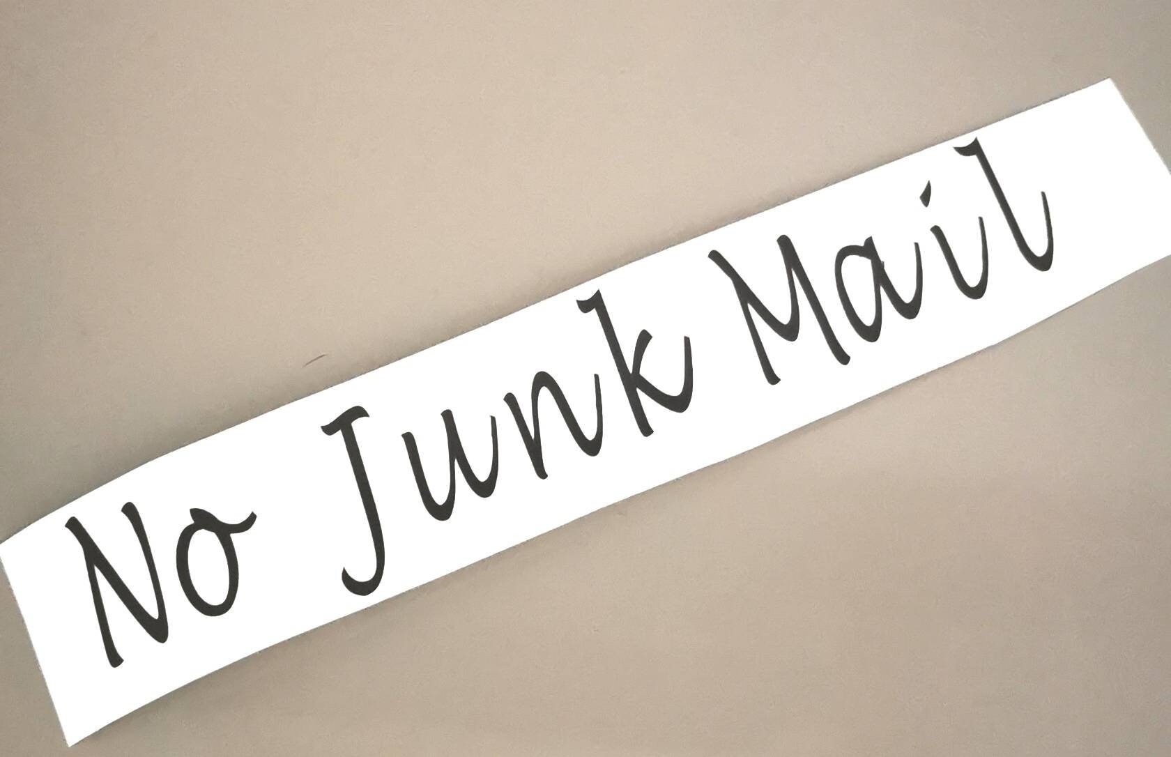 No Junk Mail - Letter Box Sticker - Vinyl Decal - Post Box Sticker ...