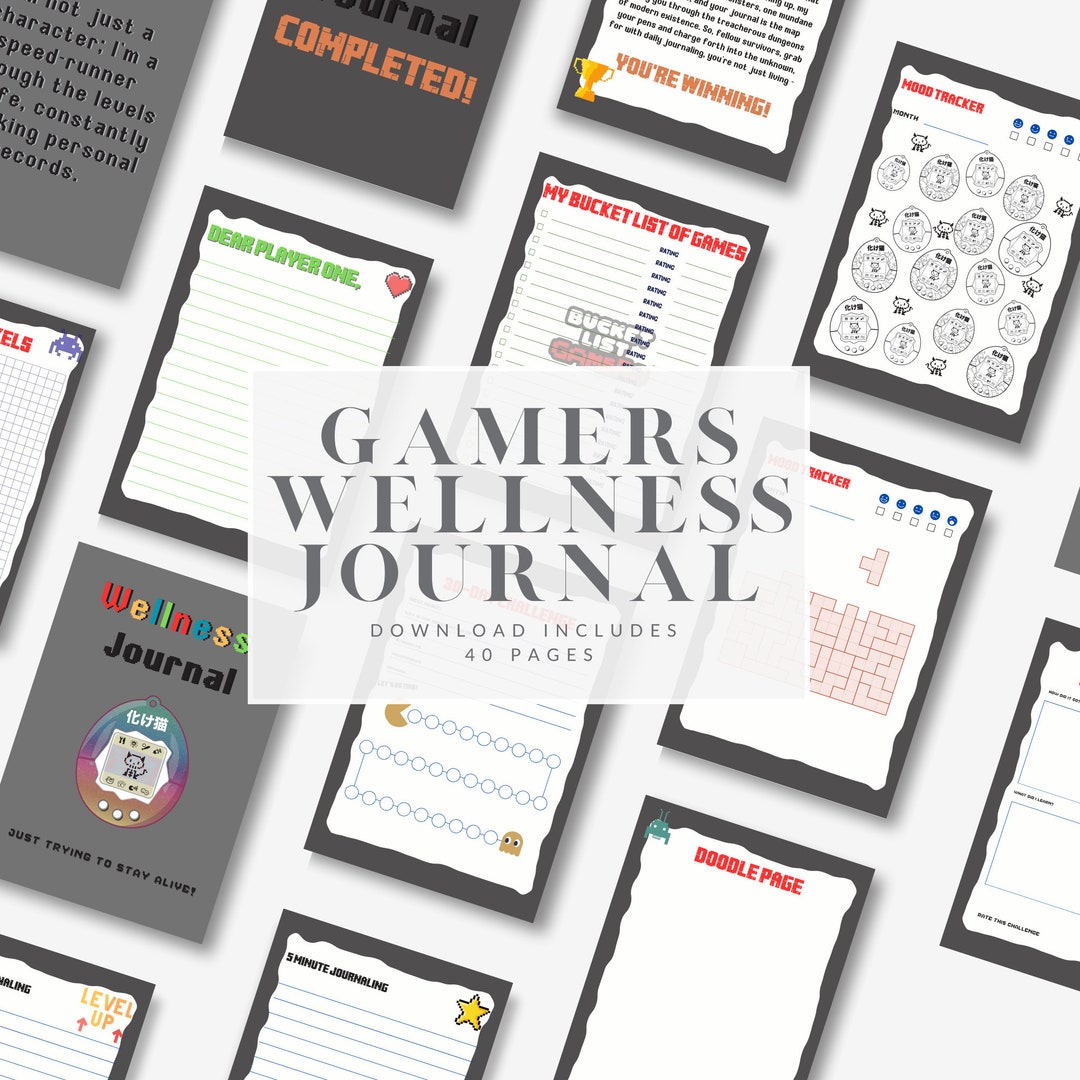 Gamer's Wellness Journal | Digital Download | Journal | Mental Health ...