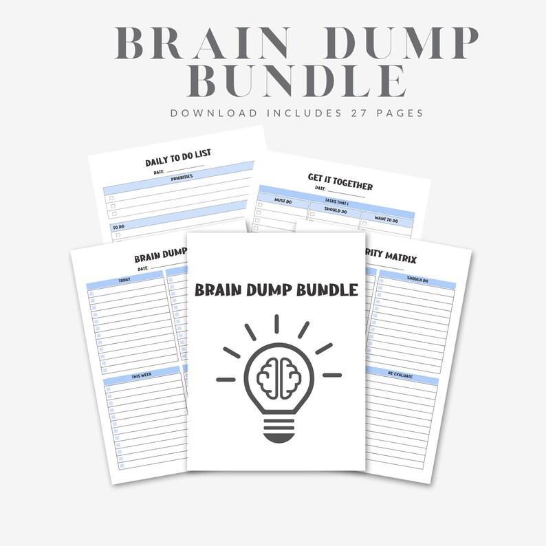 Brain Dump Quick Planner | Digital Download | Journal | Mental Health ...