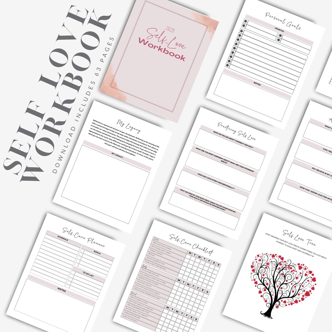 2025 Self Love Workbook | Digital Download | Journal | Mental Health ...