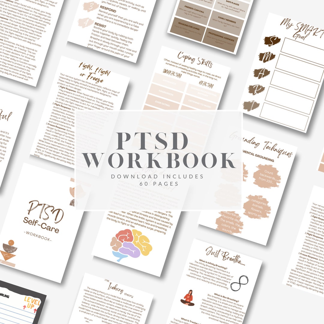 PTSD Workbook | Digital Download | Journal | Mental Health | 60 Pages ...