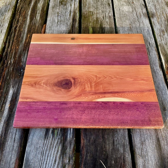 Exotic Wood Ottoman Tray Purple Heart Serving Tray Charcuterie Board ...