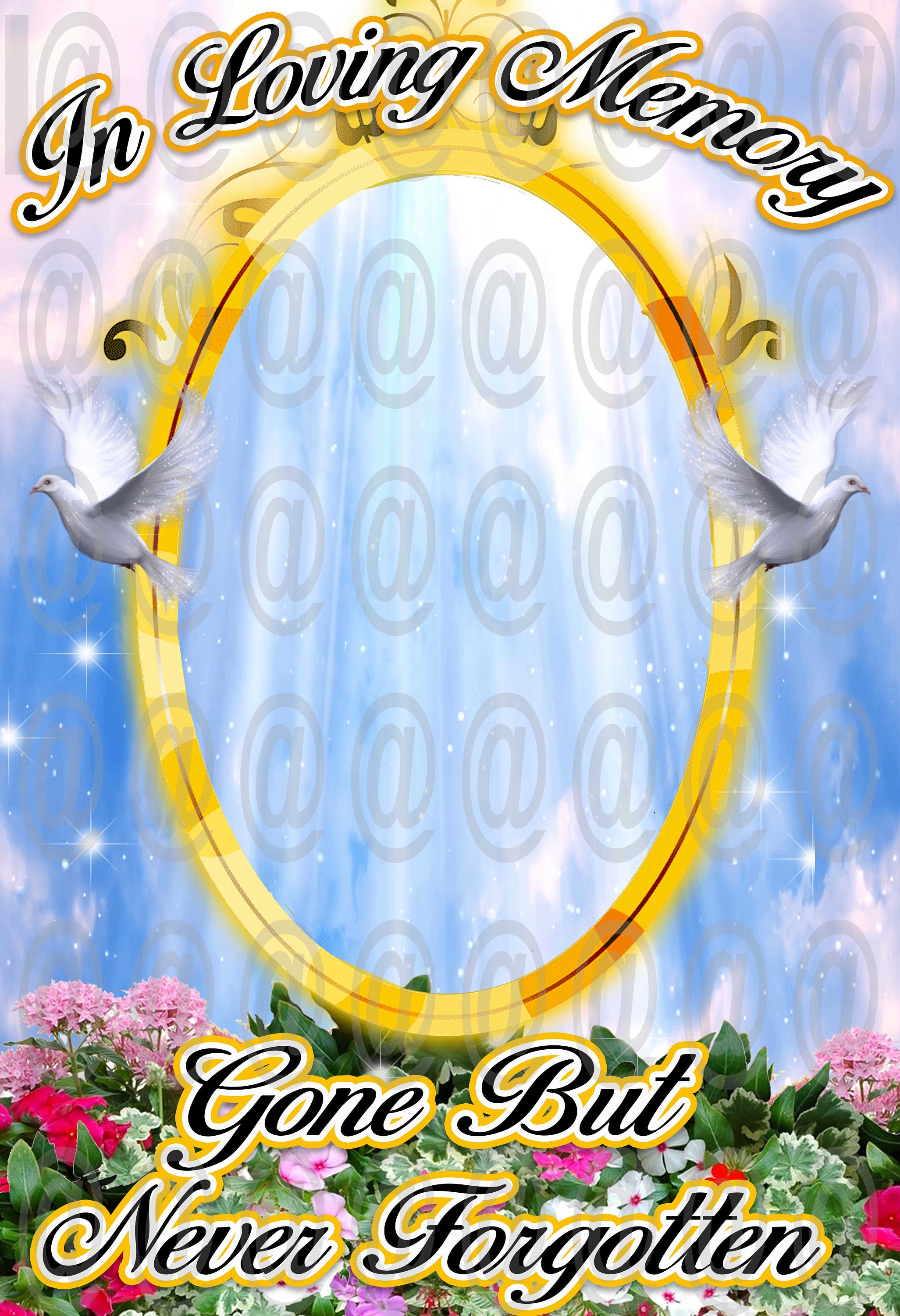 INSTANT Gold Frame Flowers Memorial Background Drop in Photo RIP in ...