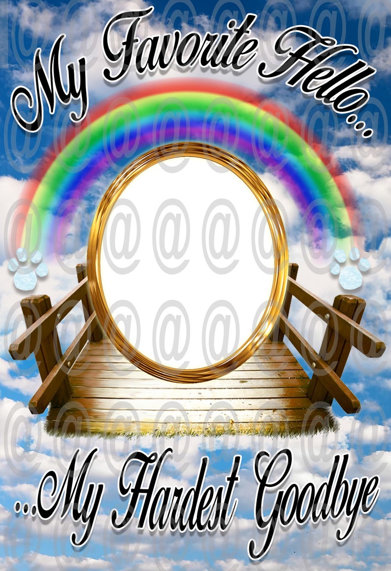 INSTANT Pet Dog Cat Memorial Background Drop in Photo Rainbow Bridge ...