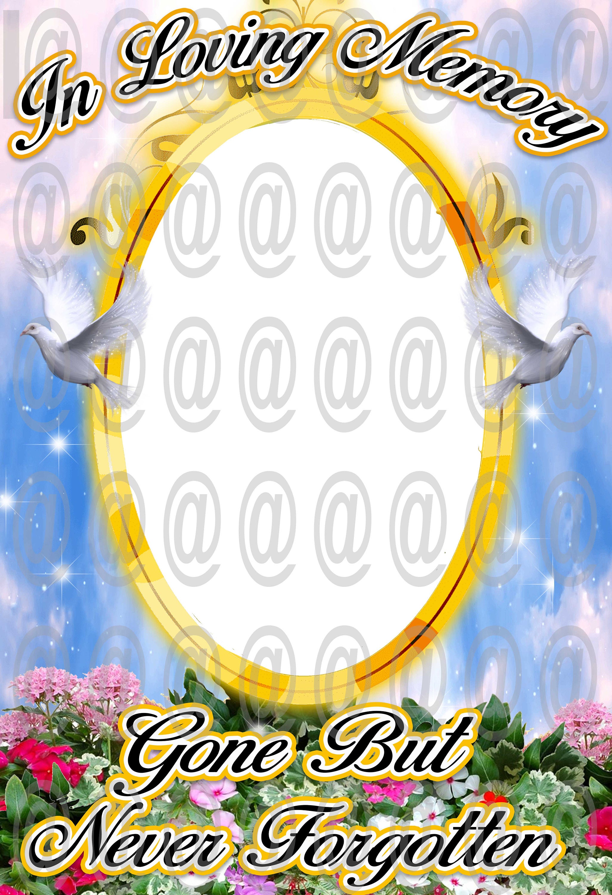 INSTANT Gold Frame Flowers Memorial Background Drop in Photo RIP in ...
