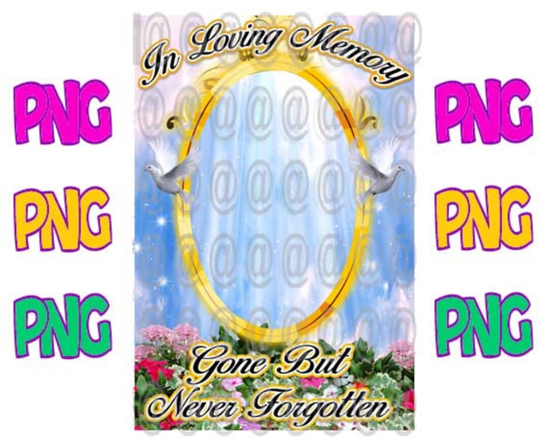 INSTANT Gold Frame Flowers Memorial Background Drop in Photo RIP in ...