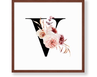 Letter V Wall Art | Etsy