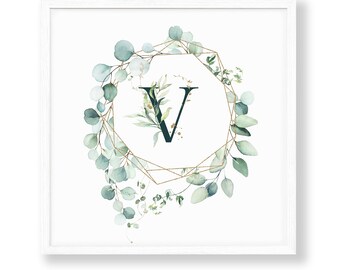 Letter V Wall Art | Etsy