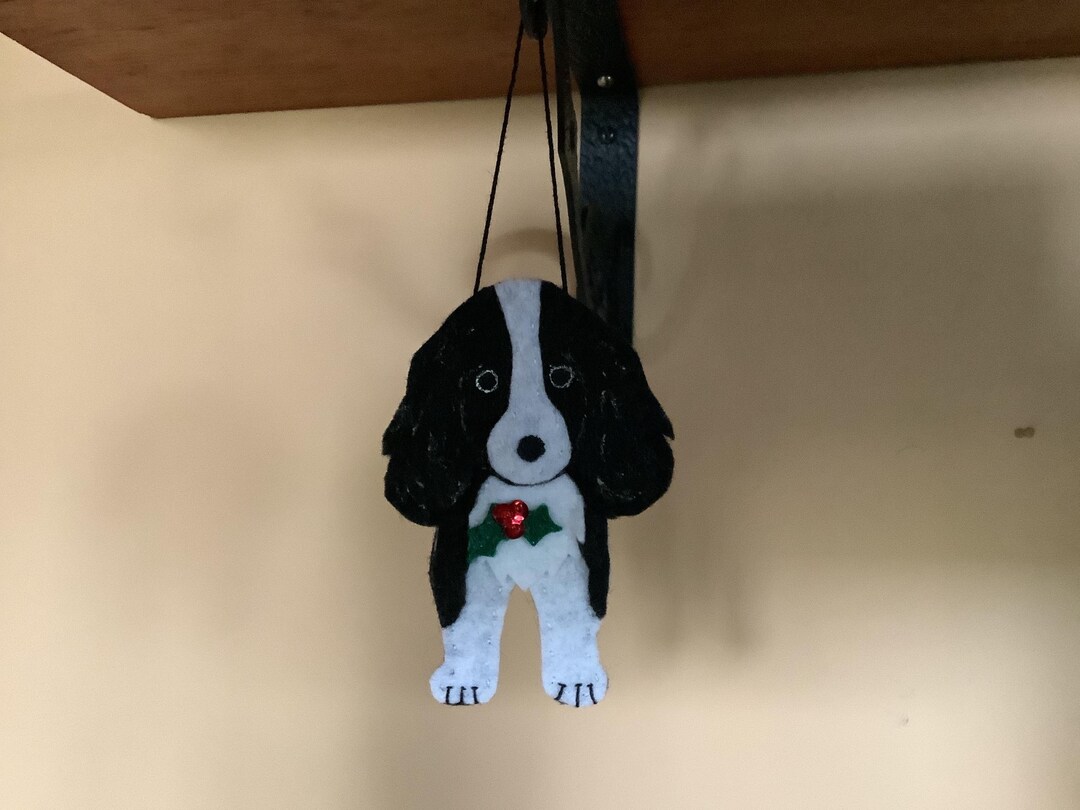 Cocker Spaniel Felt Ornament/ Black/white - Etsy