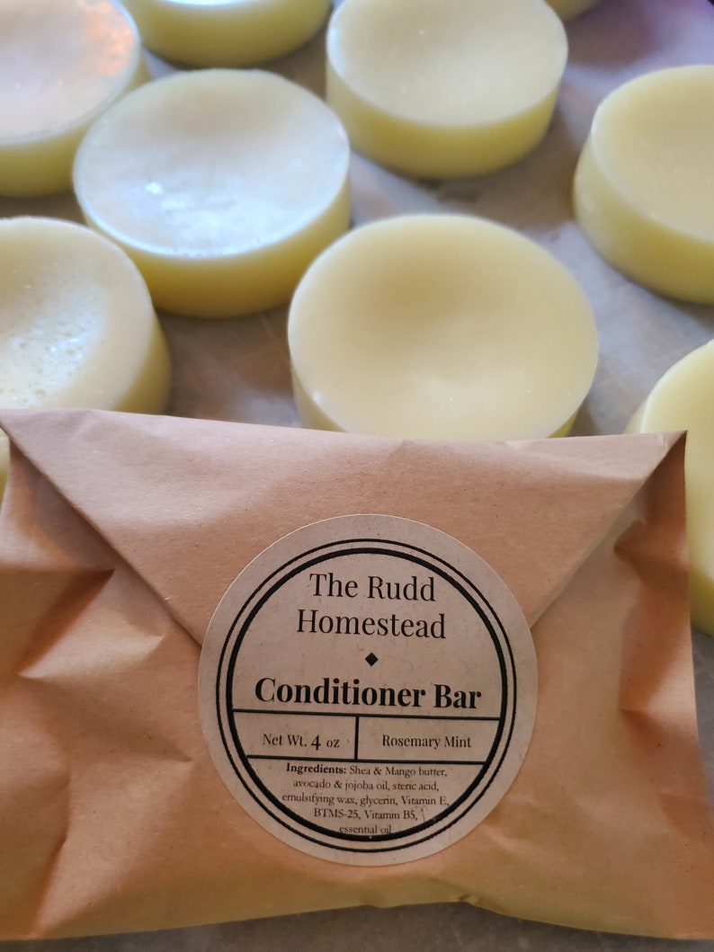 Rosemary Mint Conditioner Bar | Mango Butter, Essential Oils - Etsy
