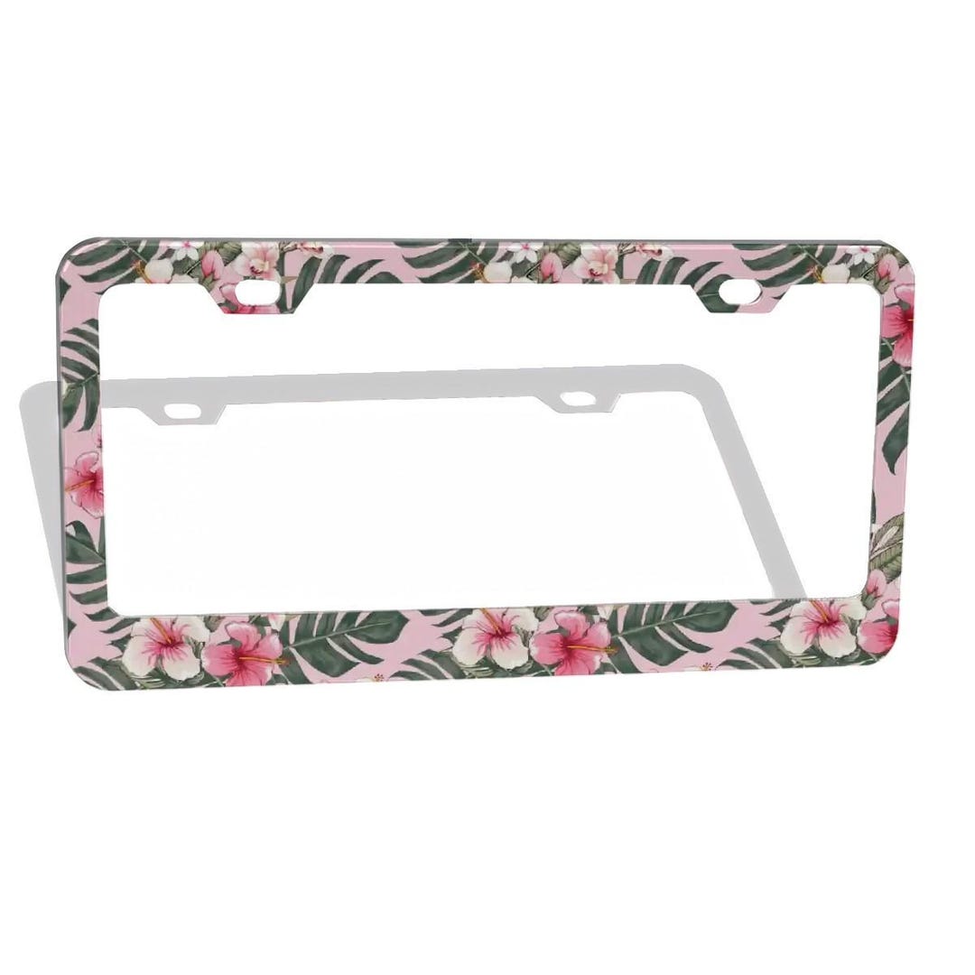 Hibiscus Flower License Plate Frame: Pink Hawaiian Print (2pcs) - Etsy