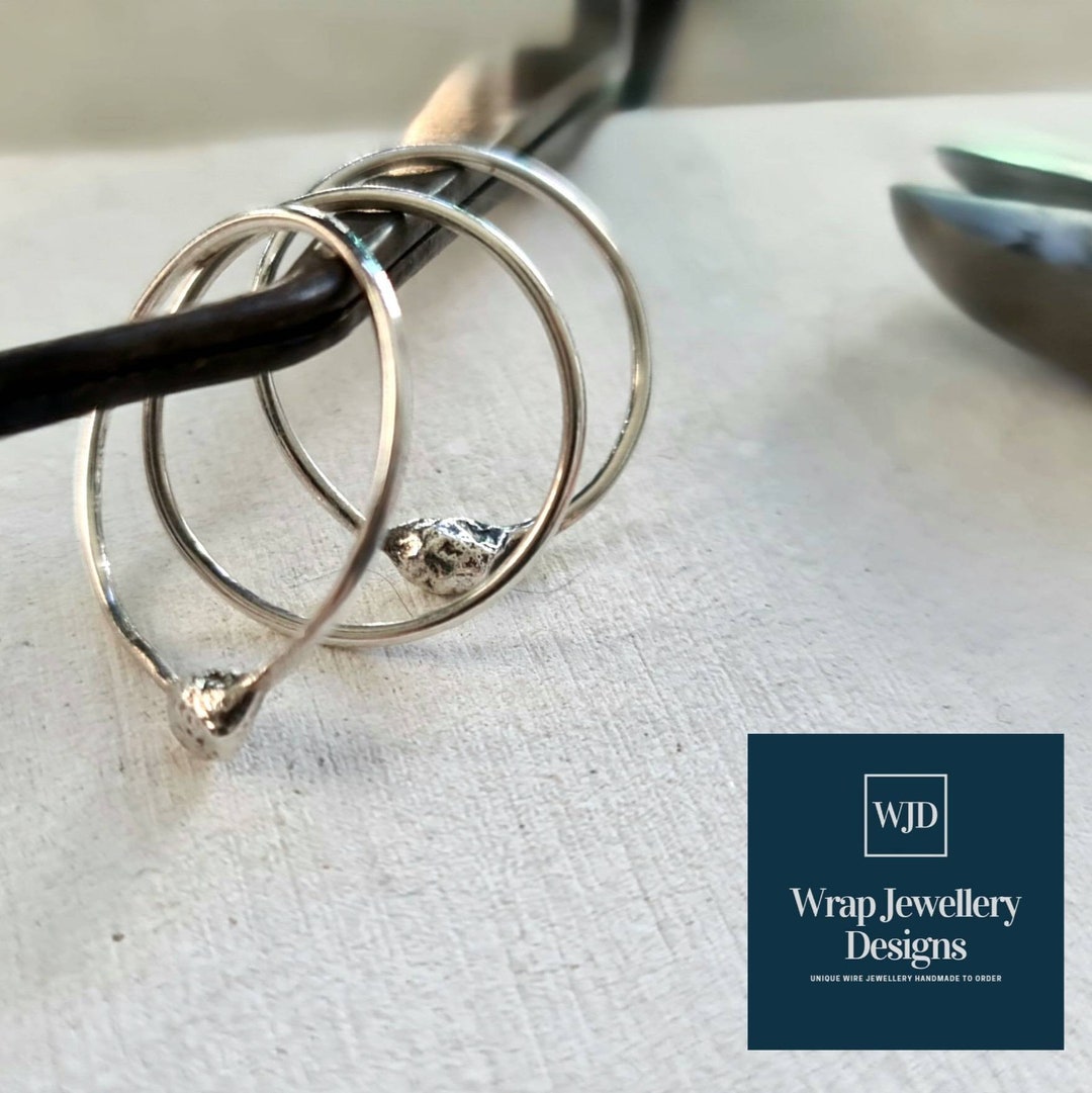 Sterling Silver Raindrop Ring | Drop Ring | Simple Band Ring ...