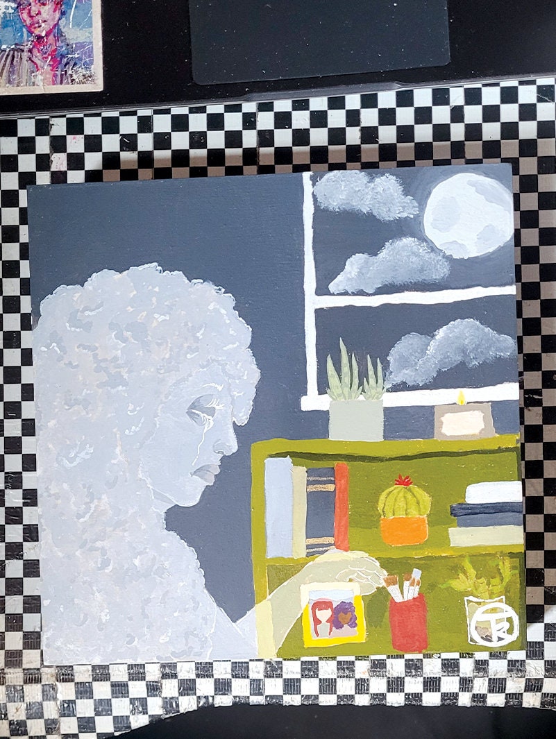 Ghost Girl, Hand Painting, Black Hair, Black Girl, Night Sky Painting ...