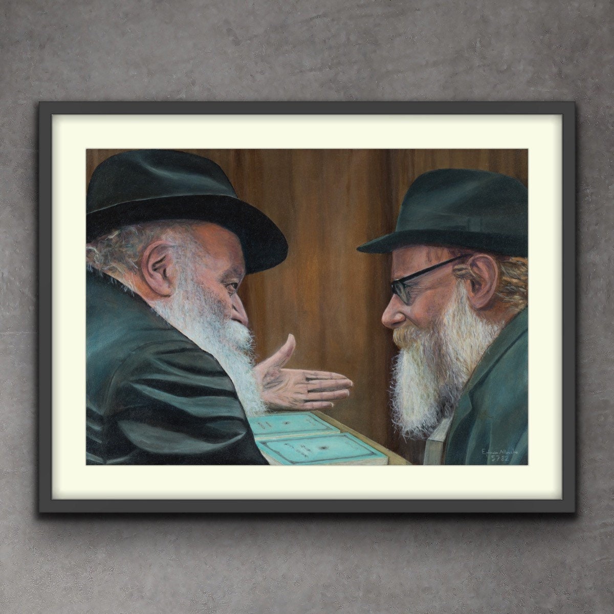 The Rebbe & Rav Adin - Giclée / Fine Art Print of a Realistic Oil ...