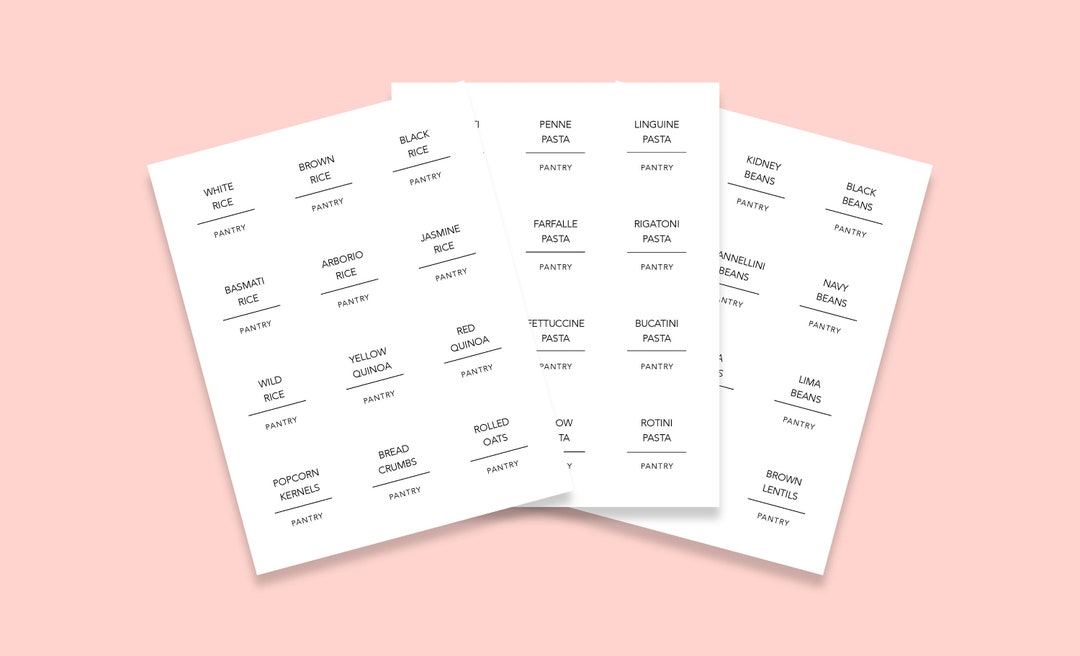 Minimal Pantry Labels (printable) 2x2 Avery Compatible - Etsy