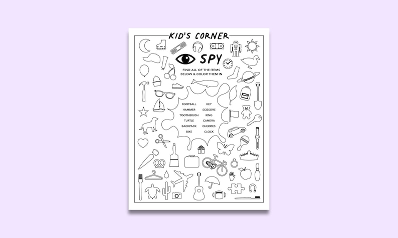 Kid's/children's Restaurant Menu Games (for Back of Menu) PDF - Etsy