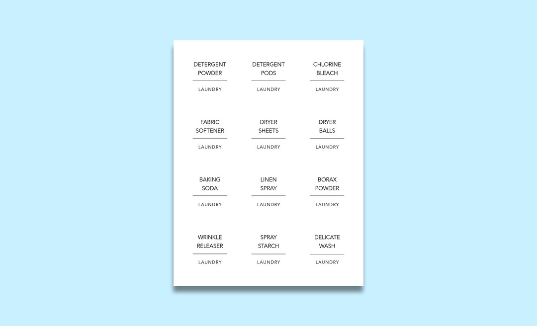 Minimal Laundry Labels printable 2x2 Avery Compatible - Etsy