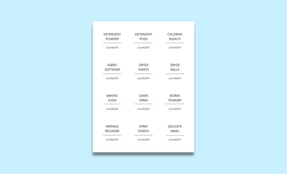 Minimal Laundry Labels printable 2x2 Avery Compatible - Etsy