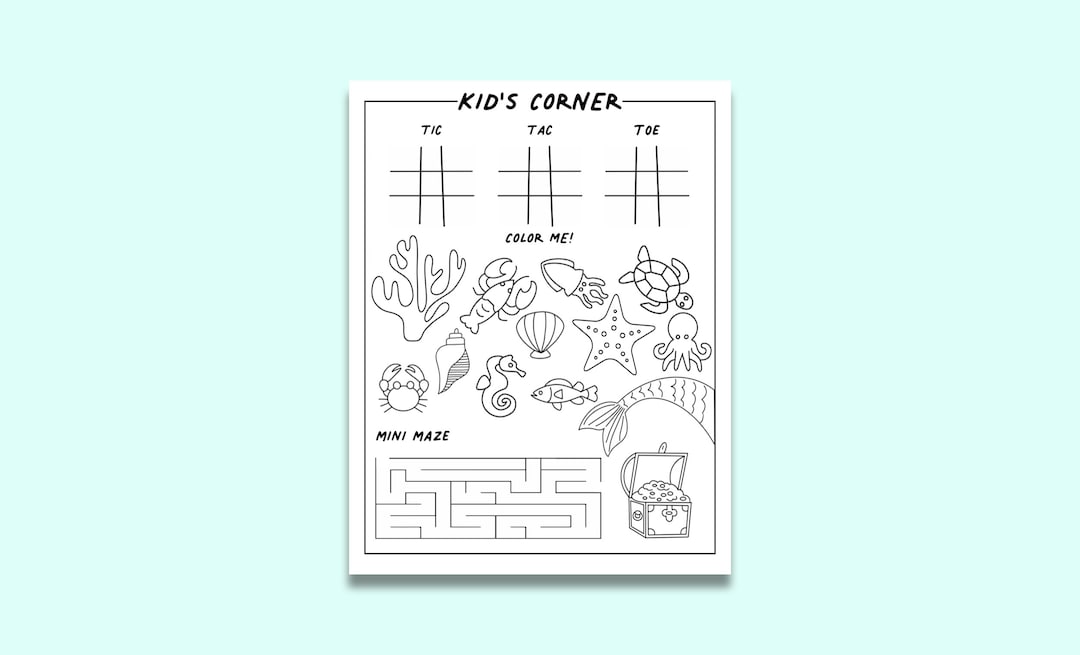 Kid's/children's Restaurant Menu Games (for Back of Menu) PDF - Etsy