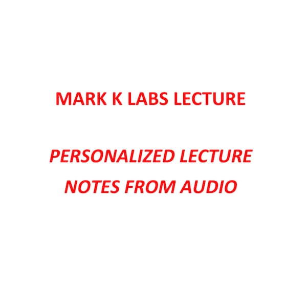 Mark K Lecture Notes - Etsy