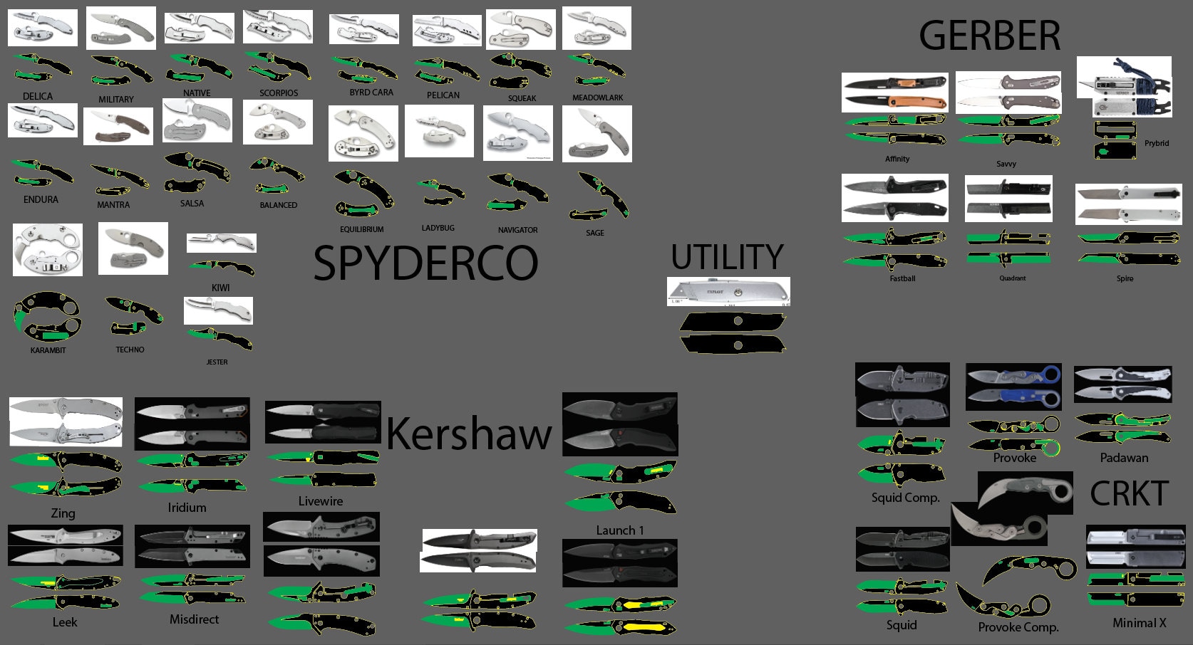 Popular Knife Templates for Design With Laser Engraving in .ai8 and ...