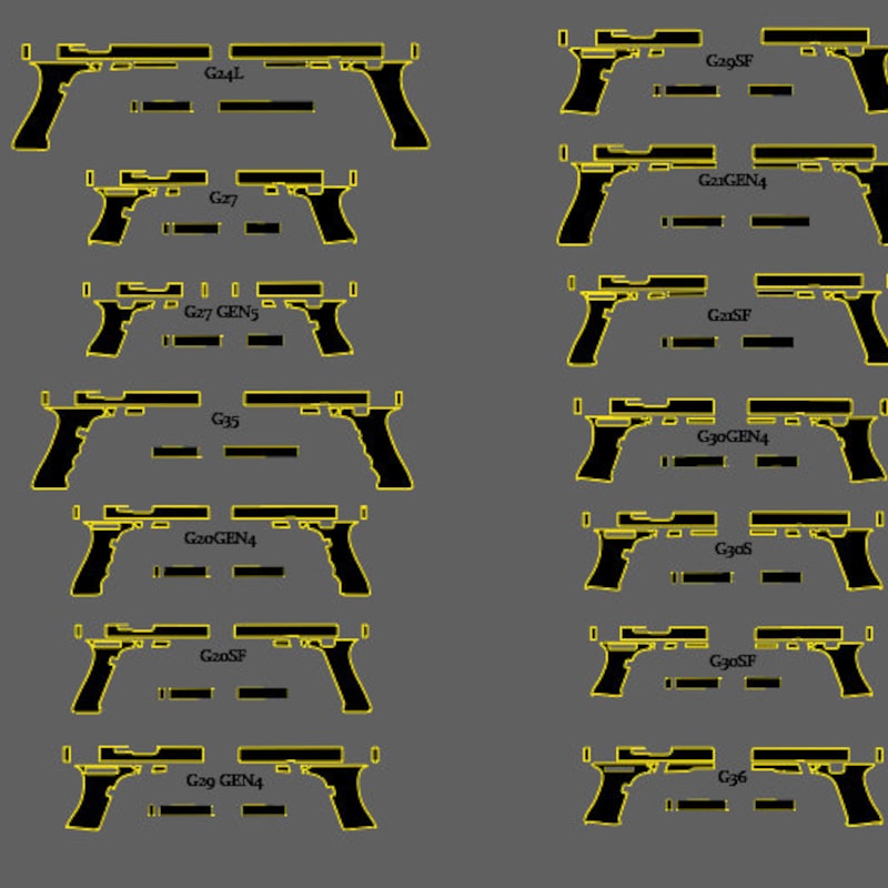 Glock Slide Templates - Etsy