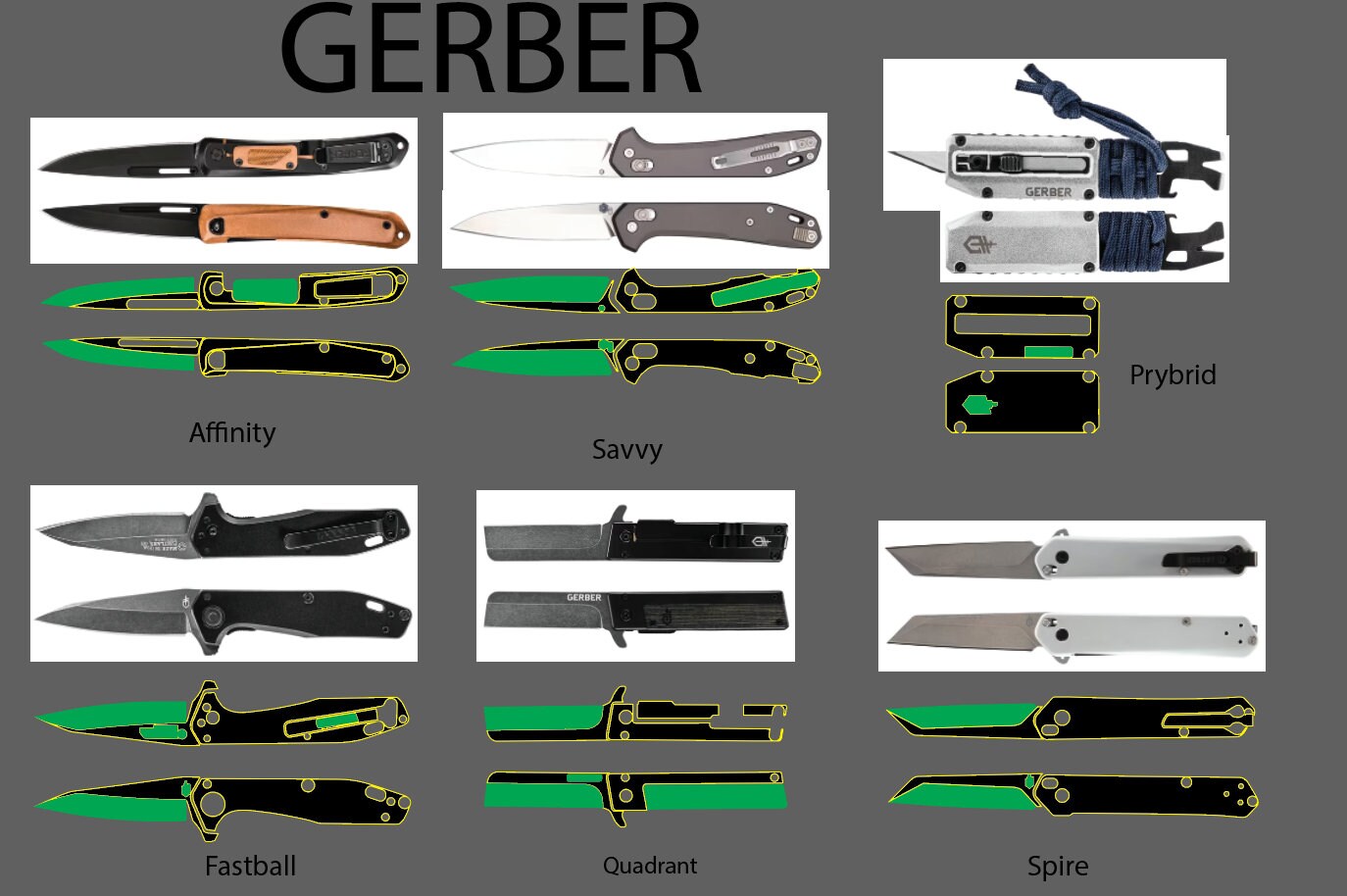 Popular Knife Templates for Design With Laser Engraving in .ai8 and ...