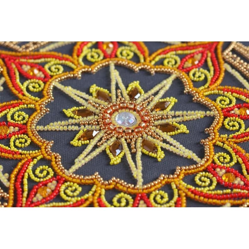 Bead Embroidery Kit on Art Canvas Sun Pattern. Abris Art DIY - Etsy
