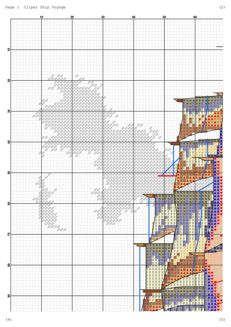 Cross Stitch PDF Pattern Cliper Ship Voyage Scheme Sea Ship - Etsy