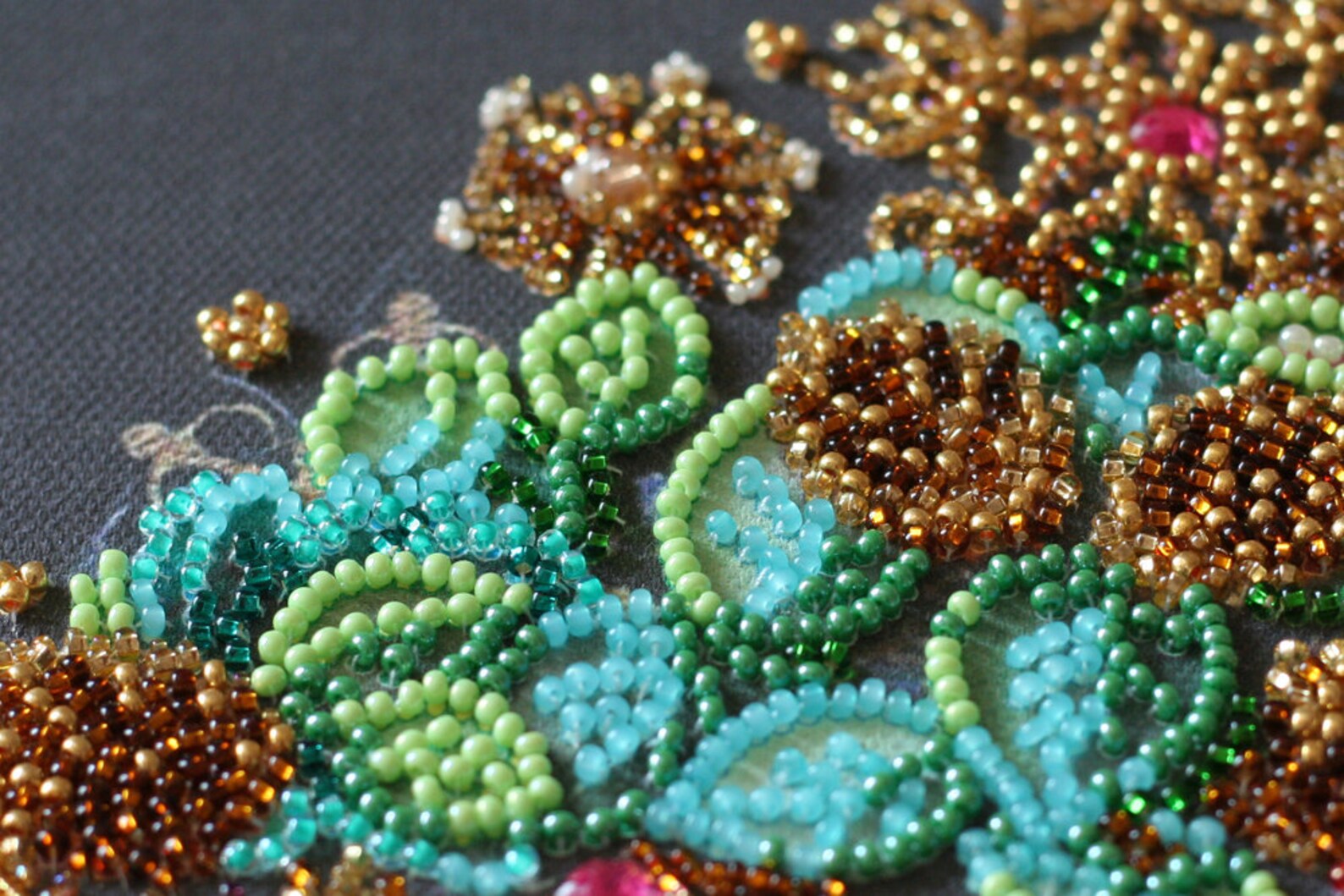 Bead Embroidery Kit on Art Canvas New Year Wreath. DIY Beadwork Kit ...
