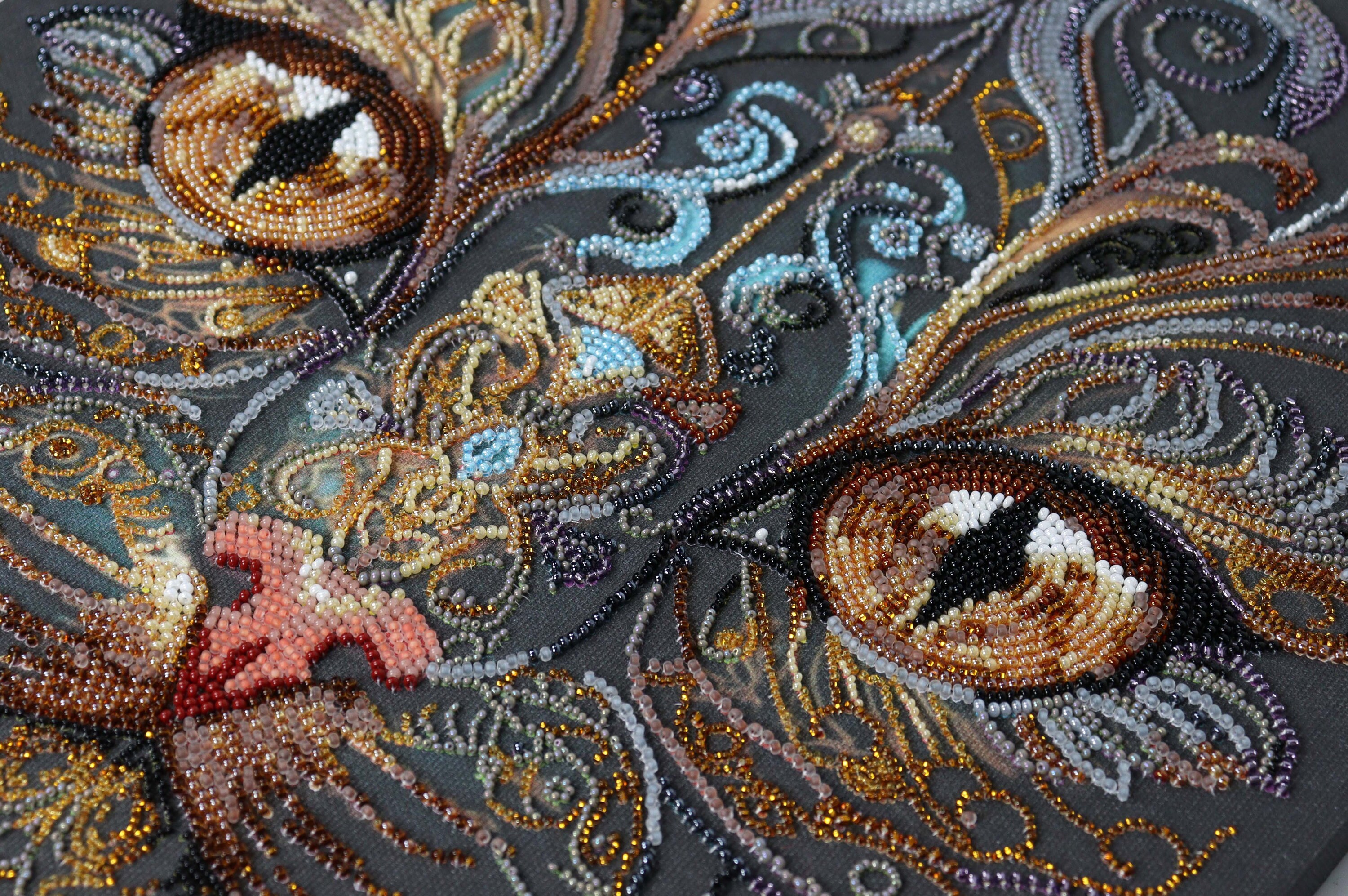 Bead Embroidery Kit on Art Canvas the Look of a Witch. DIY Beadwork Kit ...