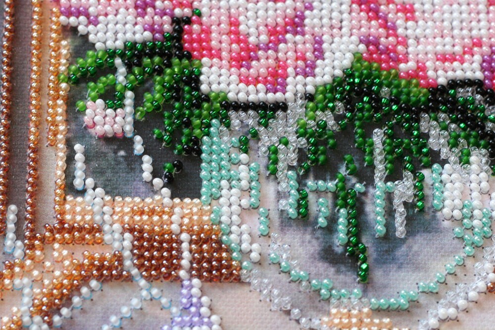 Bead Embroidery Kit on Art Canvas Sea View. Abris Art DIY - Etsy